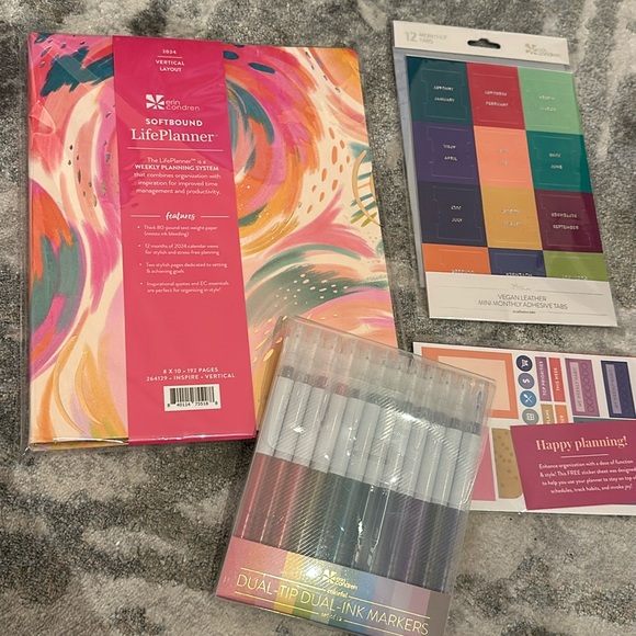 Erin Condren | Office | Erin Condren Softbound Lifeplanner Tabs Pens ...